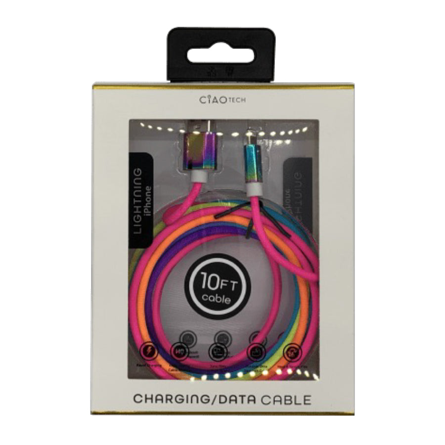 Ciao Tech 2A 10 ft Rainbow Rounded Type-C USB Cable – Lifeware Group